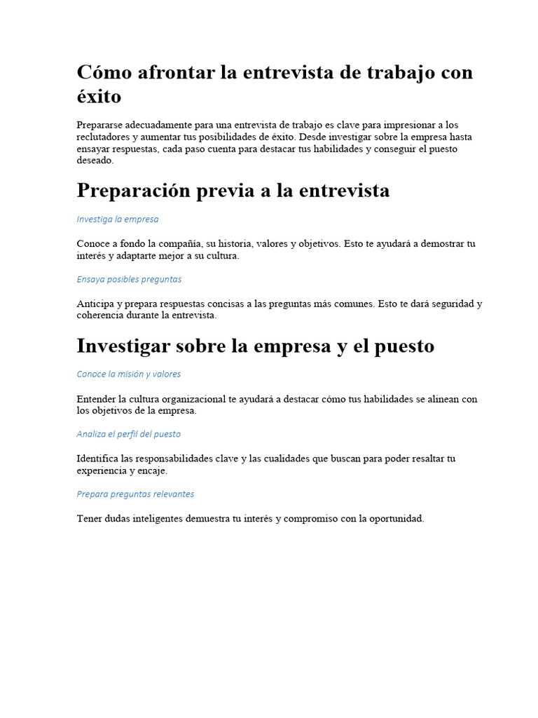 Powerpoint Entrevista Trabajo | PDF | Business | Entrevista de trabajo