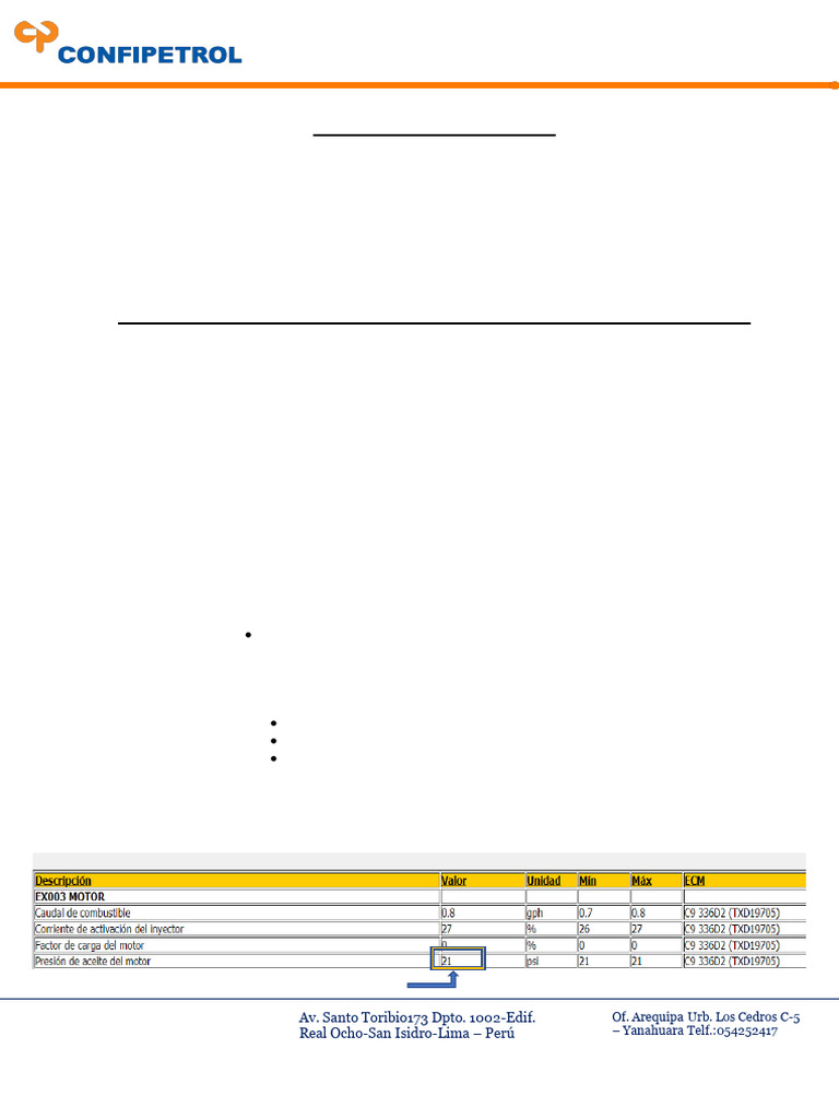 Informe de Estado de Motor Por Soot Elevado Ex003 | PDF | Motores