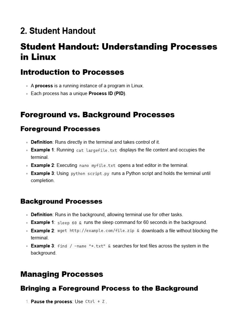 Linux Process Management Guide | PDF | Software | Computing