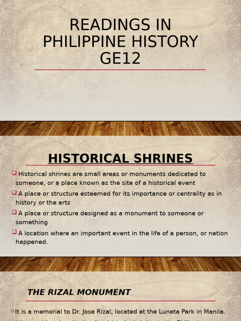 Philippine Historical Shrines Overview | PDF | Philippines