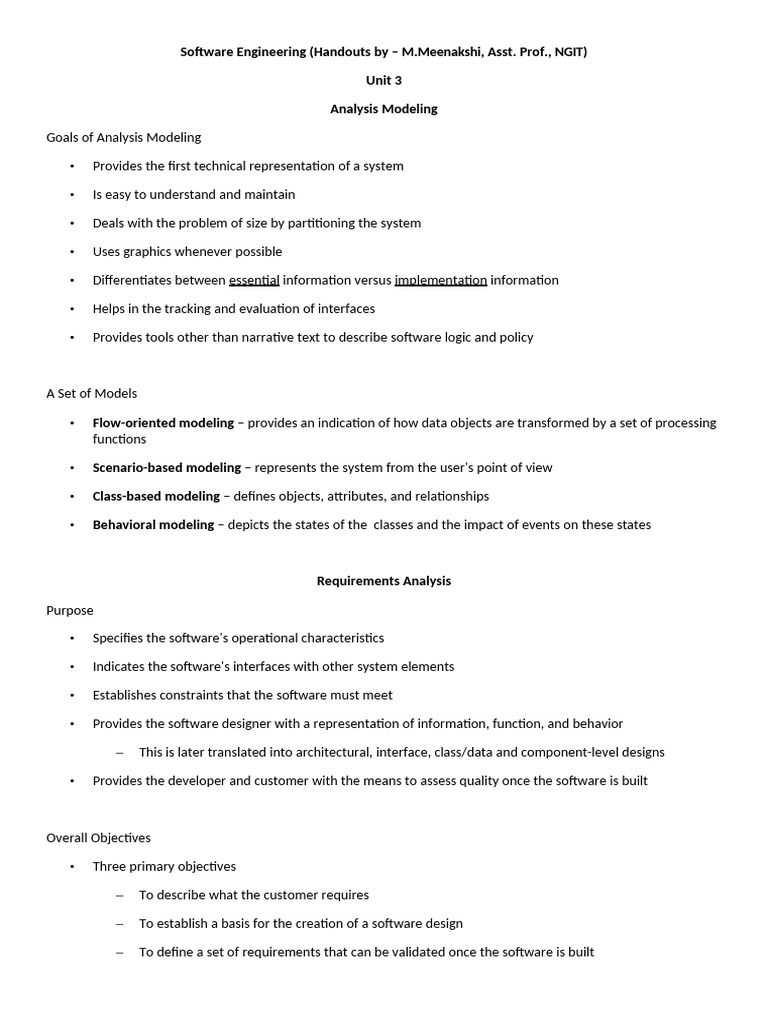 SE unit - 3 | PDF | Class (Computer Programming) | System