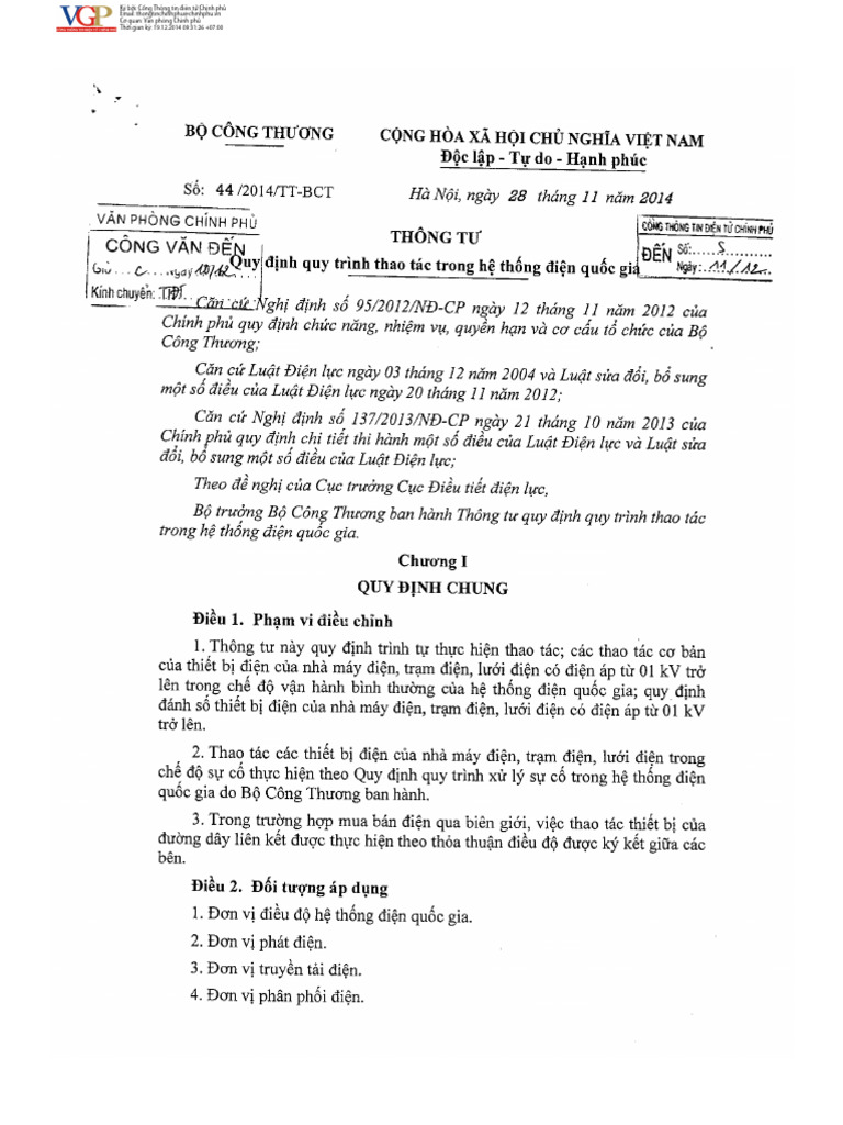 Thông tư 44 BCT | PDF