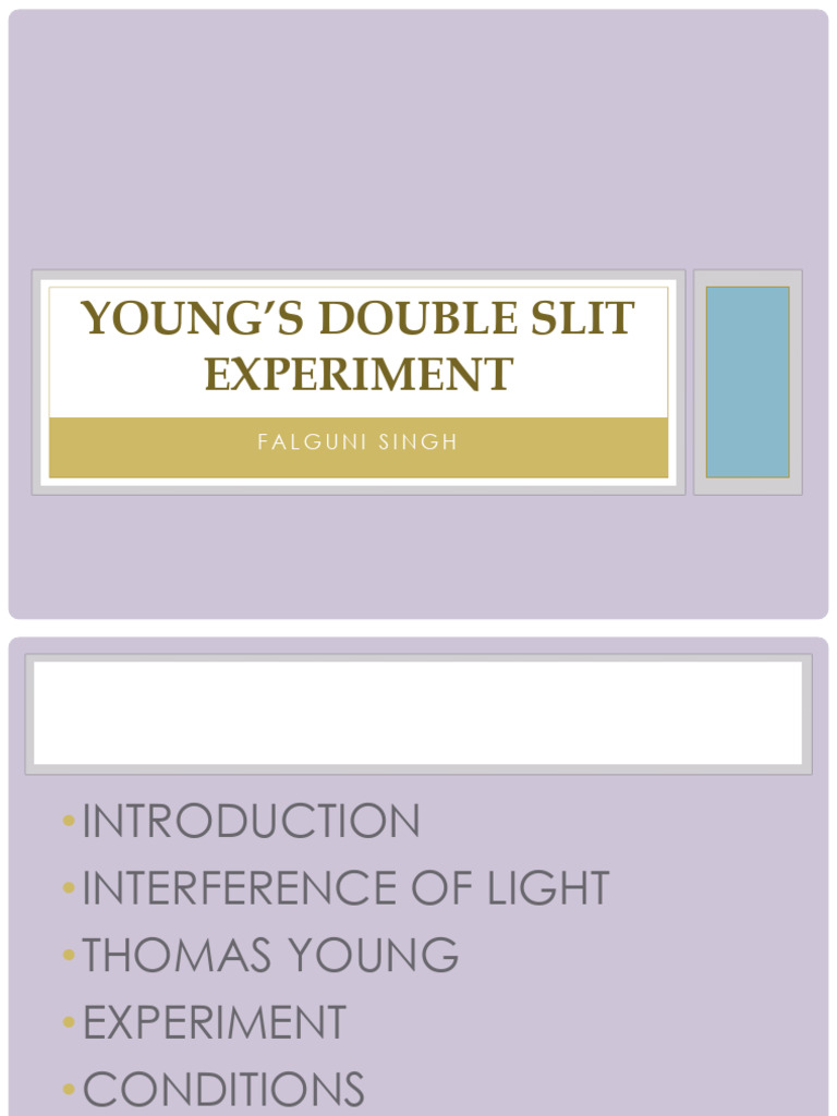 Young's Double Slit Experiment Explained | PDF | Light | Coherence ...