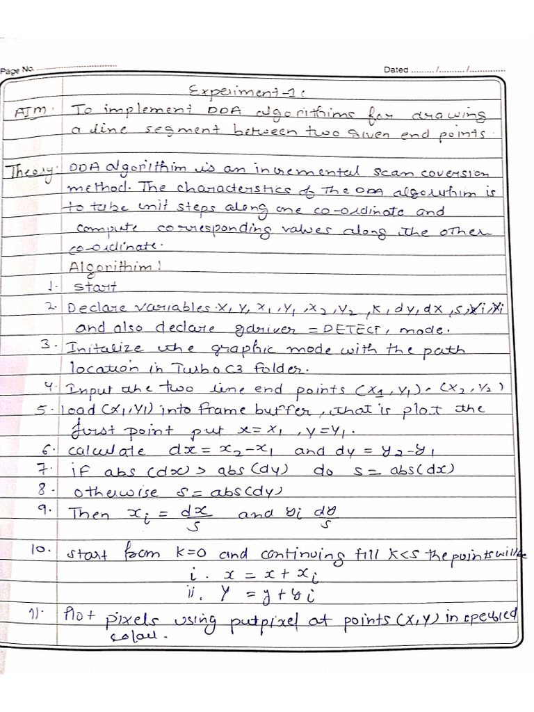 Computer Graphics Lab Practicals 1-5 | PDF