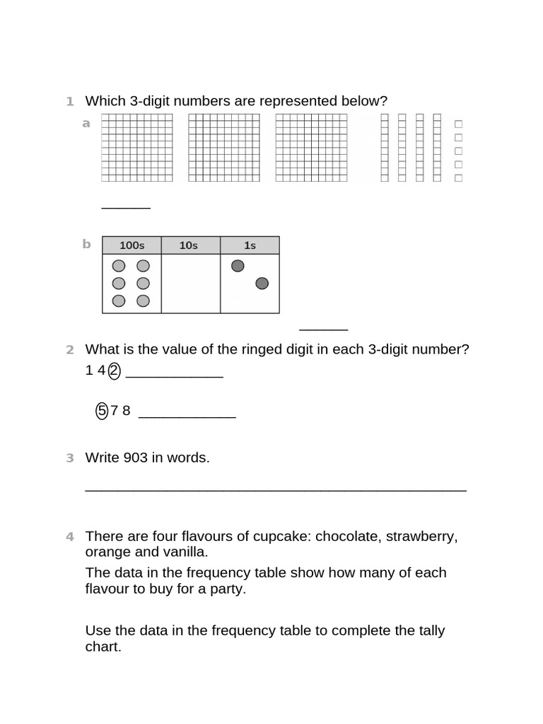 Yr3 Math Test | PDF