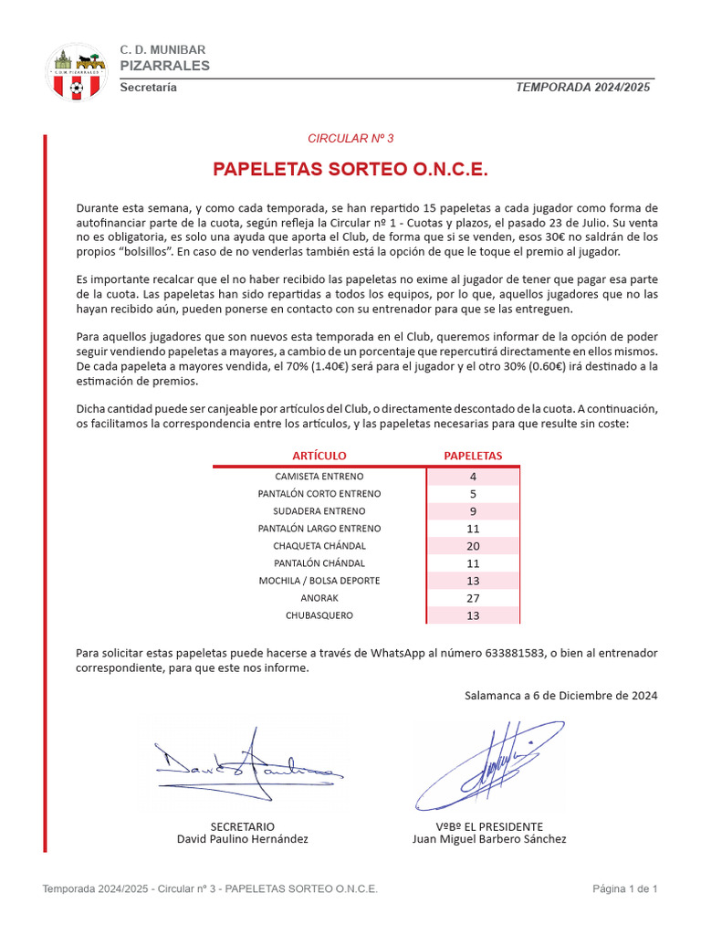 Circular #3 - Papeletas | PDF