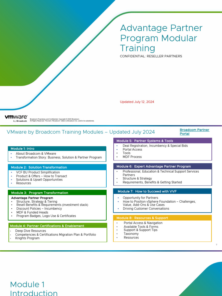 Module 1 INTRO_Advantage Partner Program for VMware Resellers_July 2024 | PDF