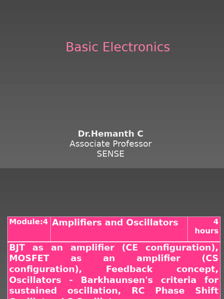 Module 4 | PDF | Amplifier | Electronic Oscillator