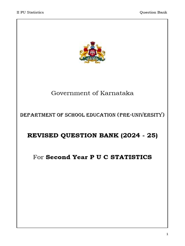 II PUC Statistics (31 )QB English | PDF | Cost Of Living | Price Indices