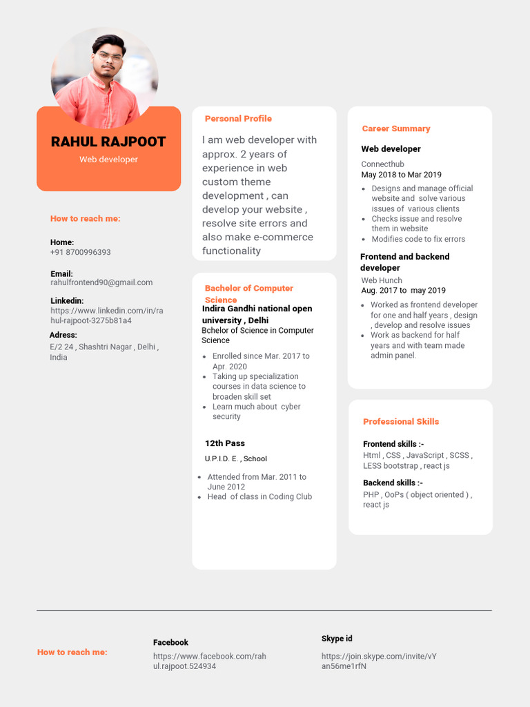 rahul resume | PDF | Computer Programming | Hypertext