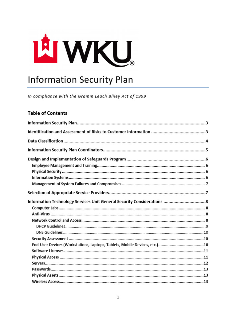WKU Information Security Plan | PDF | Ip Address | Computer Security