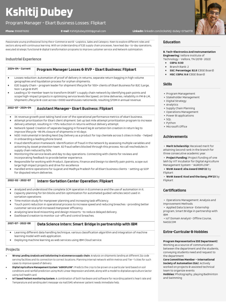 Kshitij Dubey Resume 20 | PDF | Internet Of Things | Data Science