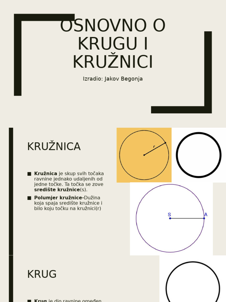 Osnovno o Krugu I Kružnici | PDF