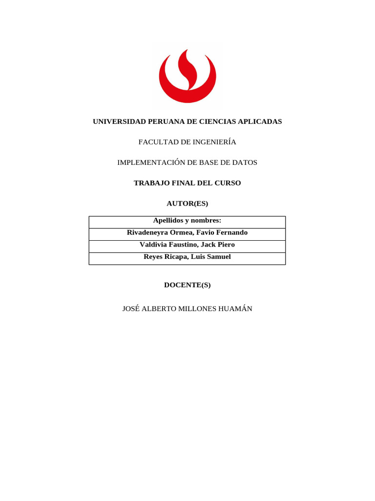 TRABAJO BASE DE DATOS - Final | PDF | Bases de datos | Comercio electrónico