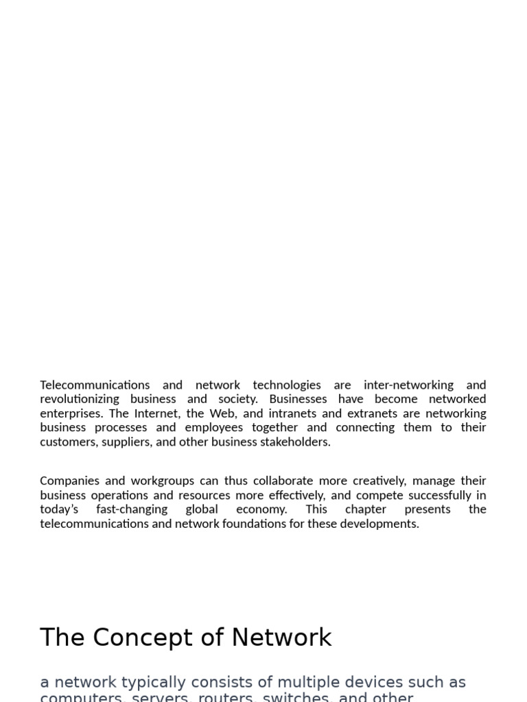 Telecommunications and Networking Overview | PDF | Computer Network | Transmission Medium