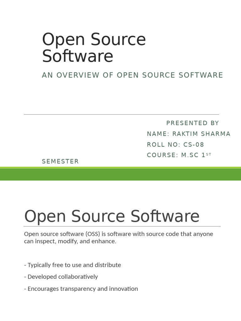 An Overview of Open Source Software | PDF
