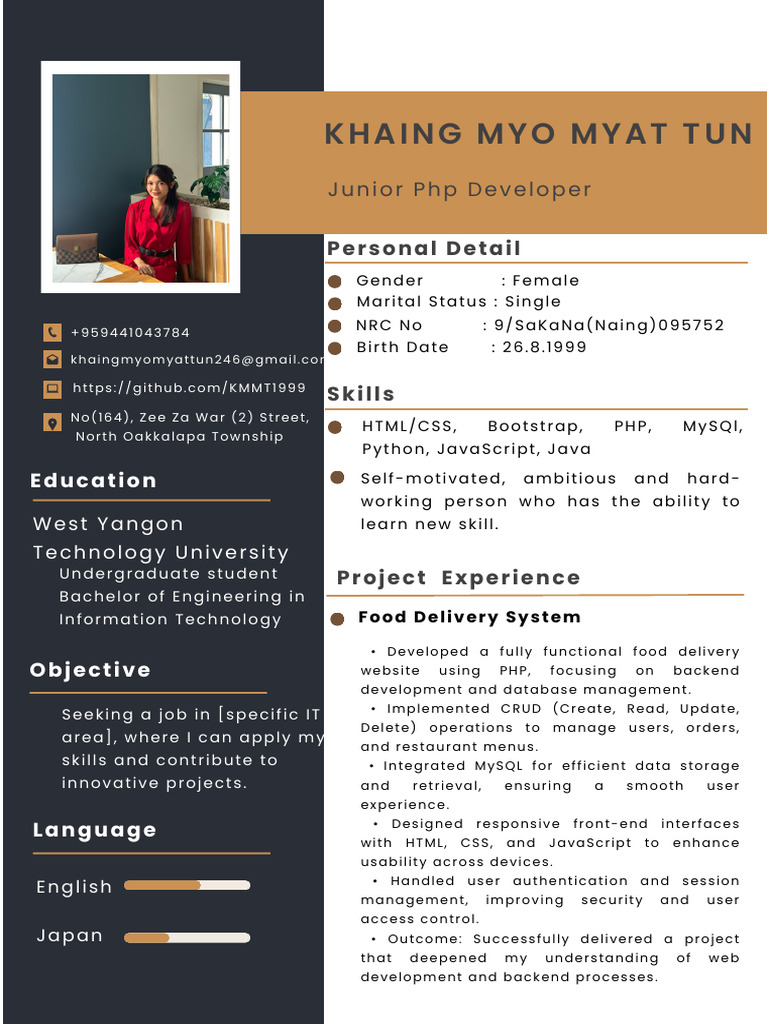 Junior PHP Developer Resume | PDF | Php | Java Script
