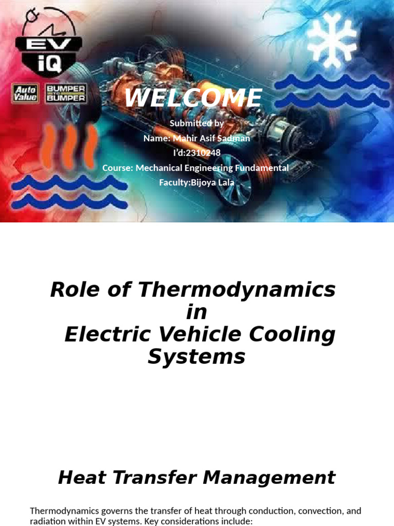 Thermodynamics Role in EV's Cooling System | PDF | Heat Transfer | Heat