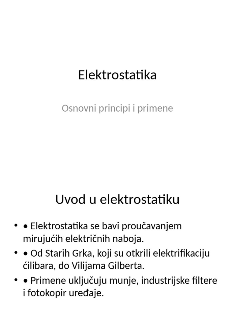 Elektrostatika Prezentacija | PDF
