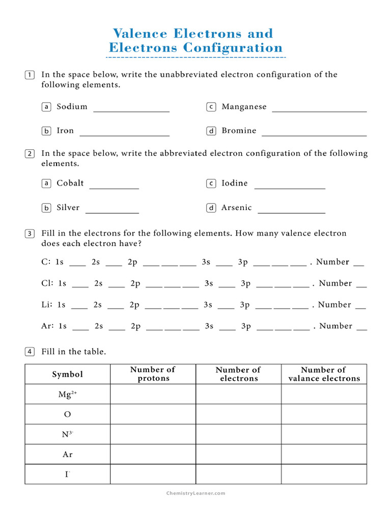 Valence Electrons & Electron Configuration | PDF