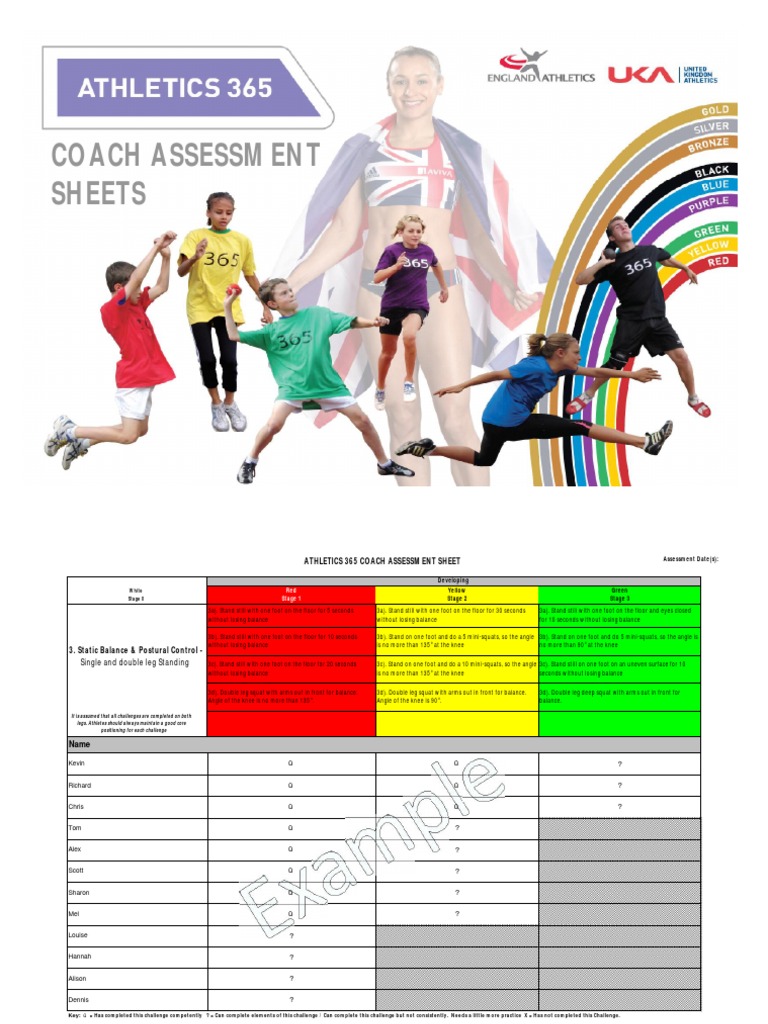 Athletic 365 Assessment Sheet | PDF | Balance (Ability) | Walking