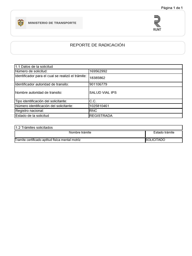 SOLICITUD DE CRC | PDF