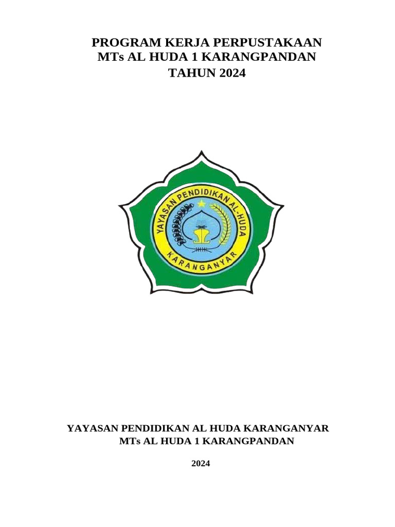 Program Kerja Perpustakaan MTs Al Huda 2024 | PDF