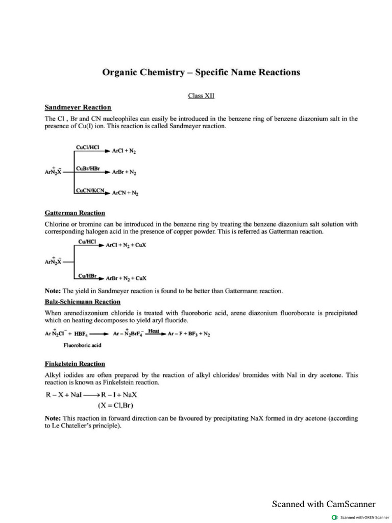 ORGANIC CHEMISTRY-ll_(Named reactions) | PDF