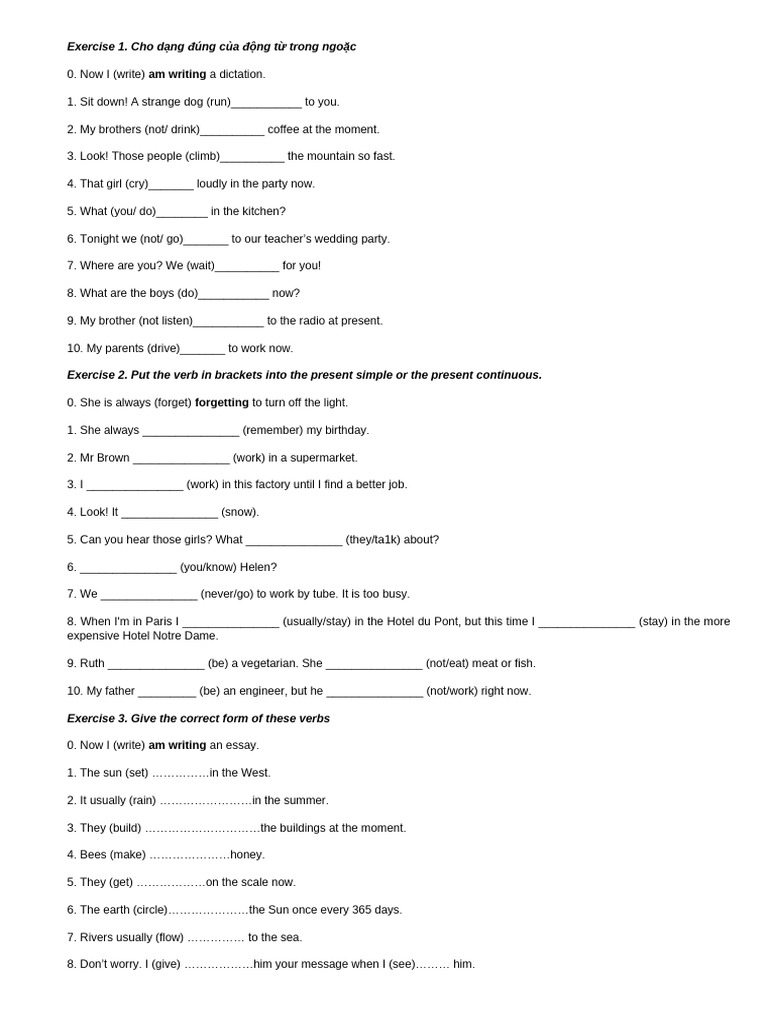 Present Continuous Pdf