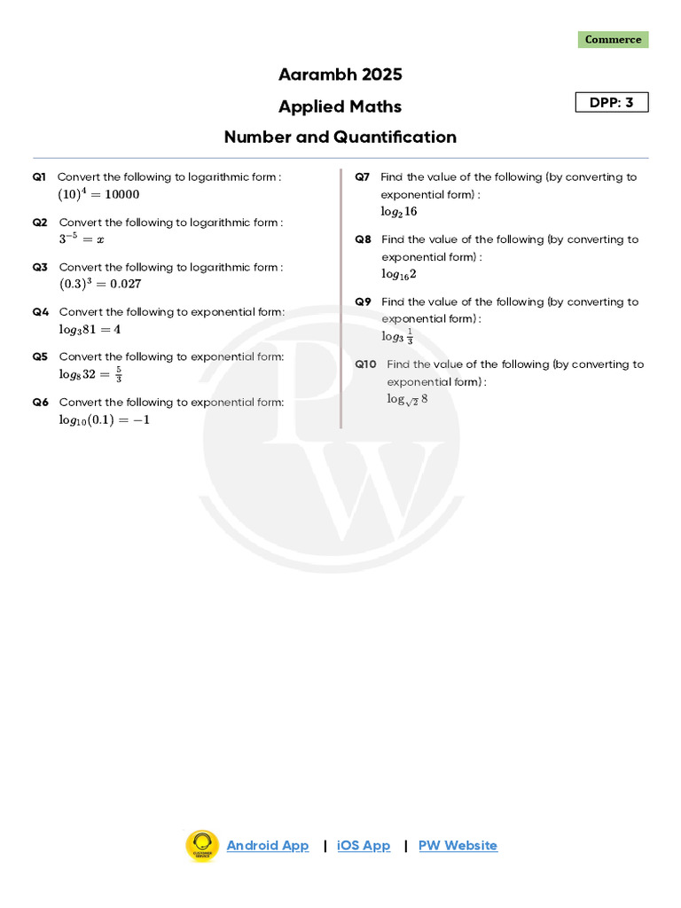 Numbers and Quantifications - DPP 03 | PDF | Arithmetic