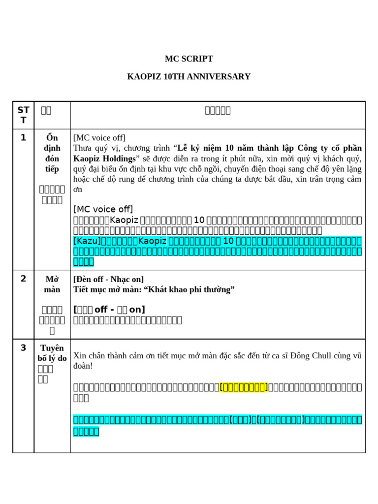 13 9 Kaopiz MC Script Mới Nhất | PDF