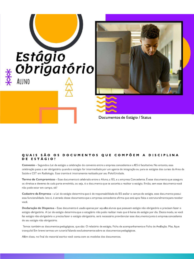 Aula 02 - Documentos de Estagio e Status | PDF