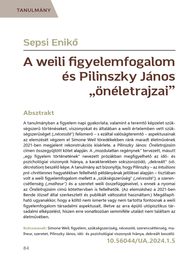 17051-Cikk Szövege-69324-1-10-20240904 Sepsi Enikő - A Weili Figyelemfogalom És Pilinszky János ...