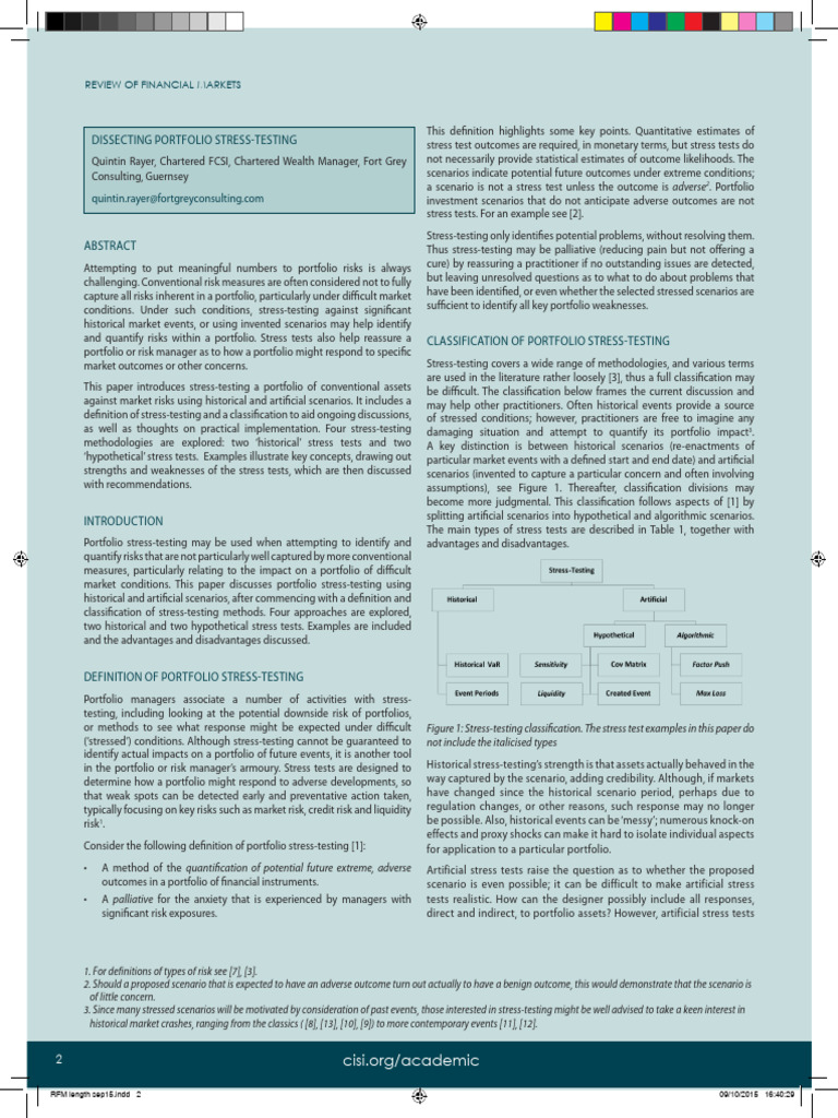 2015 Rayer RoFMsep15-QR pps2-7 | PDF | Risk | Stress Test (Financial)