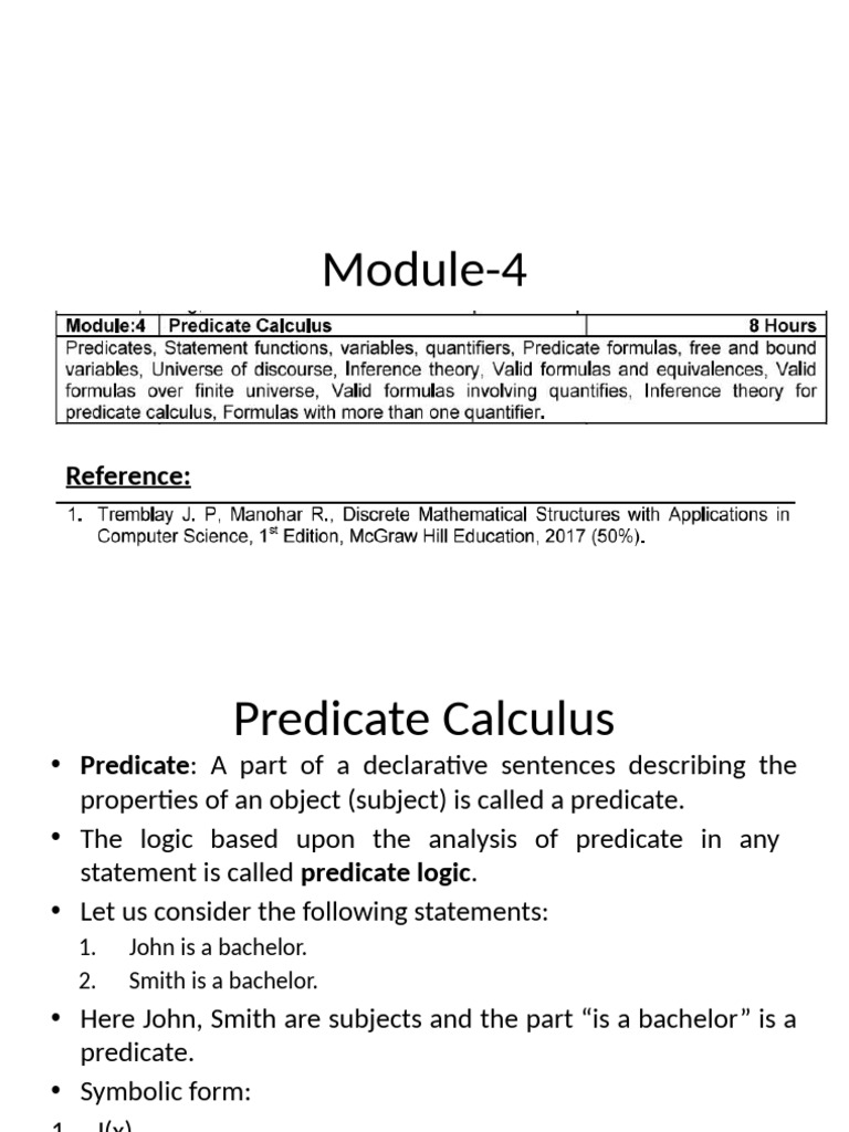 7-Inference Theory for Predicate Calculus, Formulas With More Than One ...
