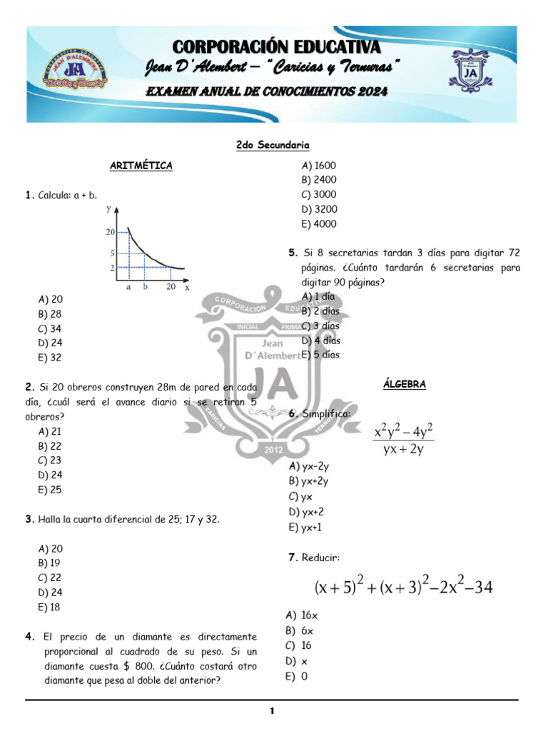 Examen - 2do Sec | PDF | Enlace químico | Átomos