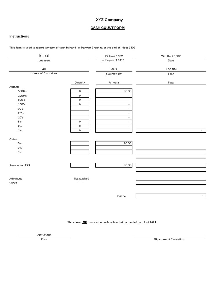 cash count report 1 | PDF | Cash | Money