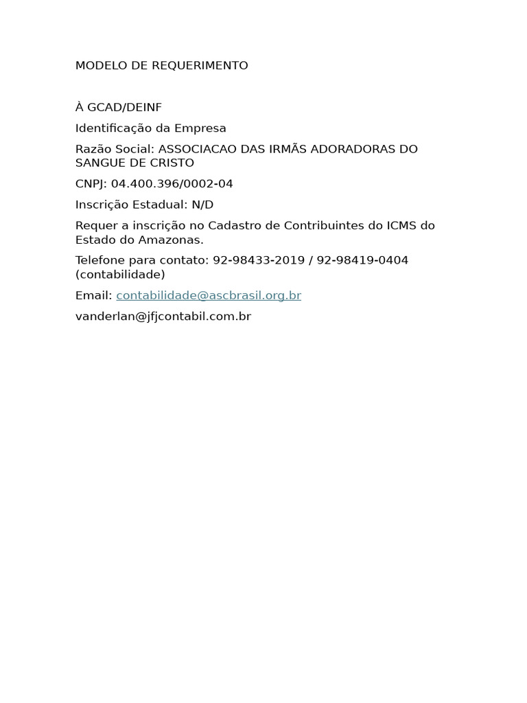 Modelo de Requerimento | PDF