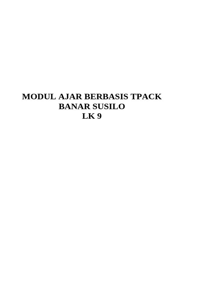 Banar Mantap Modul-Ajar-TPACK | PDF