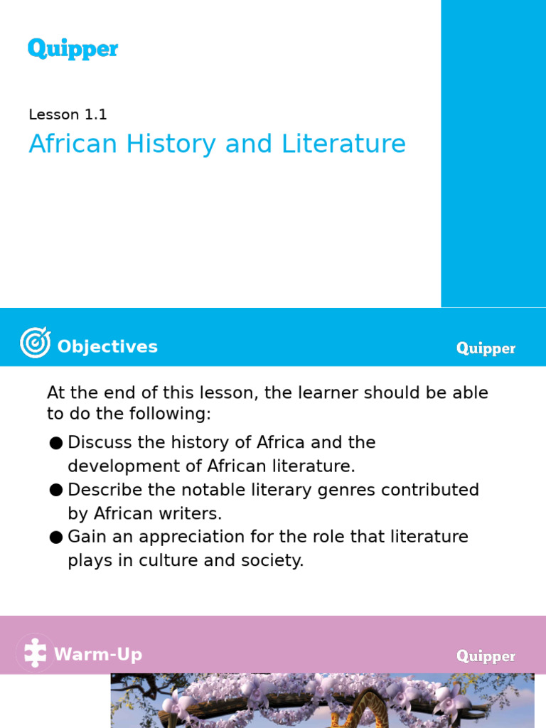 ME Eng 8 Q1 0101 PS African History and Literature | PDF | Africa ...