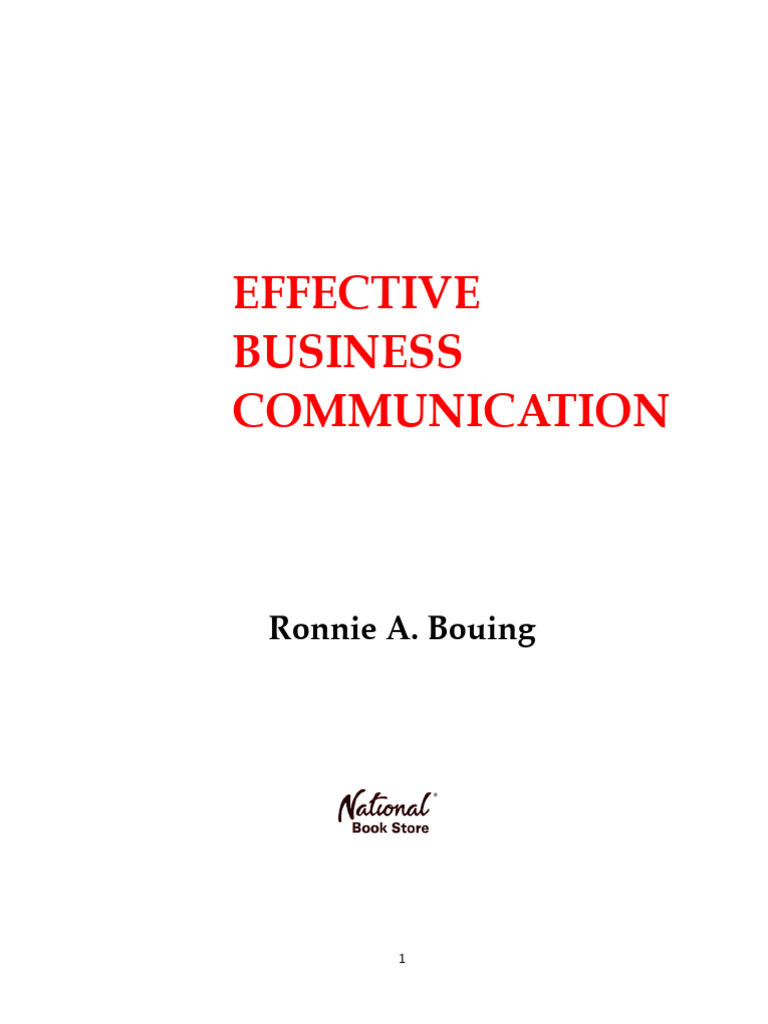 Effective Business Communication Official P1 | PDF | Communication | Memorandum