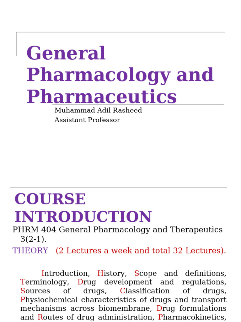 Overview of General Pharmacology | PDF | Pharmacology | Therapy