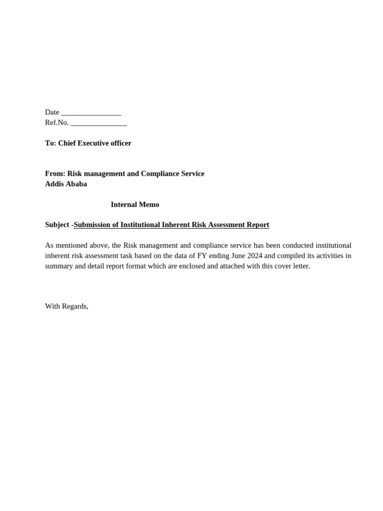 Institution Inherent Risk Assesment Report - 2024 Anb. | PDF | Risk ...