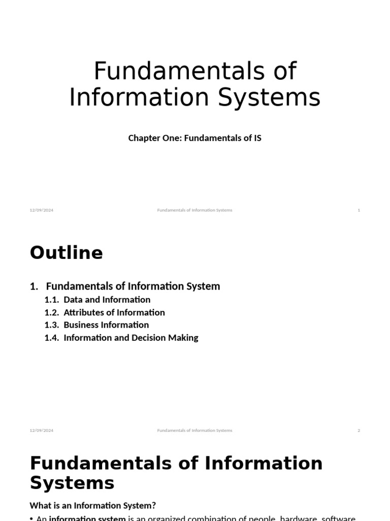 Information Systems Fundamentals Guide | PDF | Central Processing Unit ...