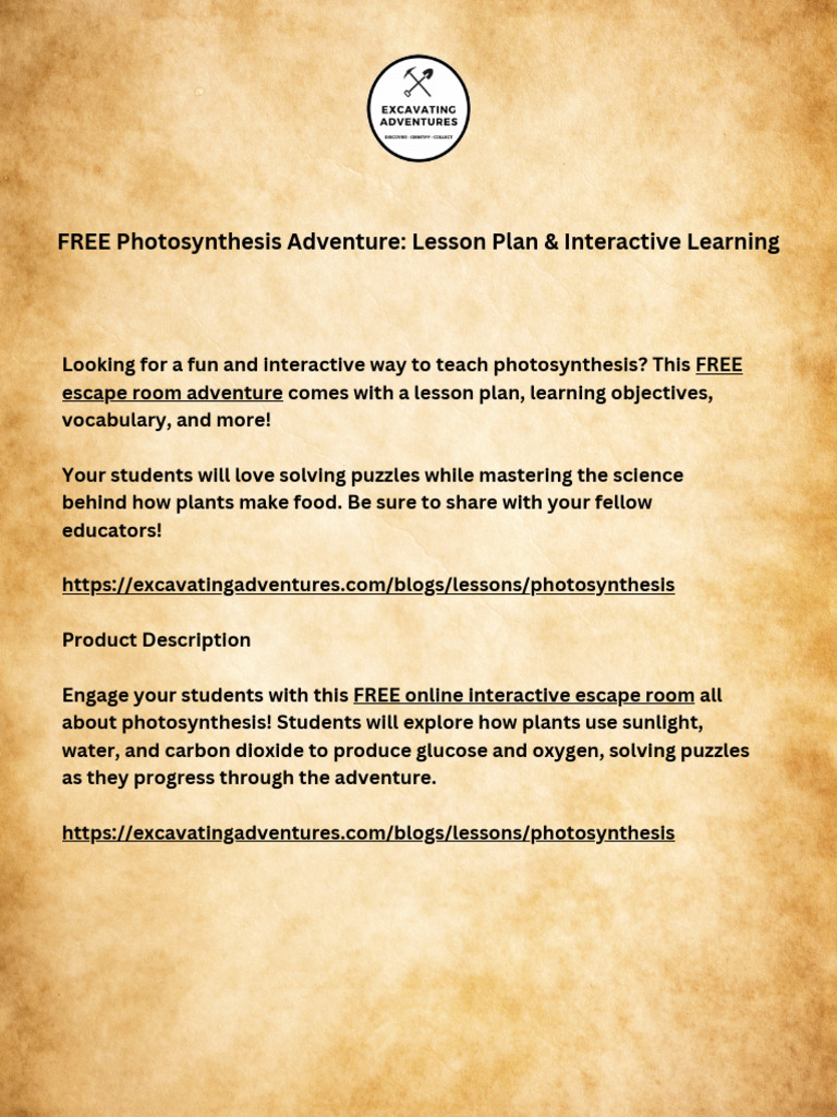 Free Photosynthesis Escape Room Lesson | PDF