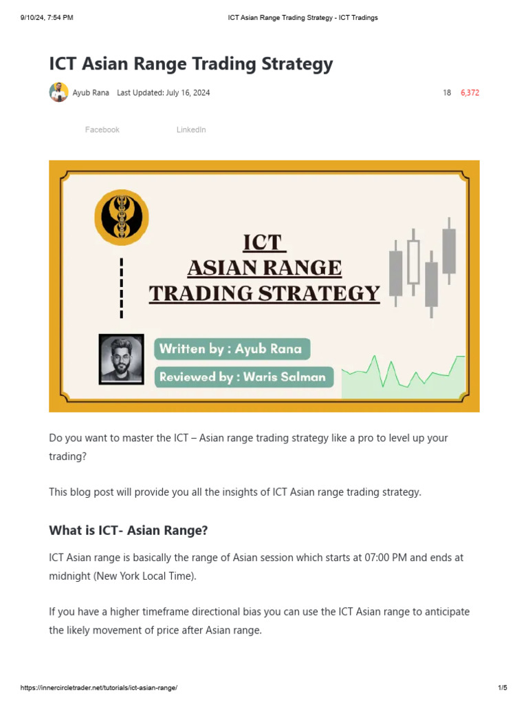 ICT Asian Range Trading Strategy - ICT Tradings | PDF | Market Trend ...
