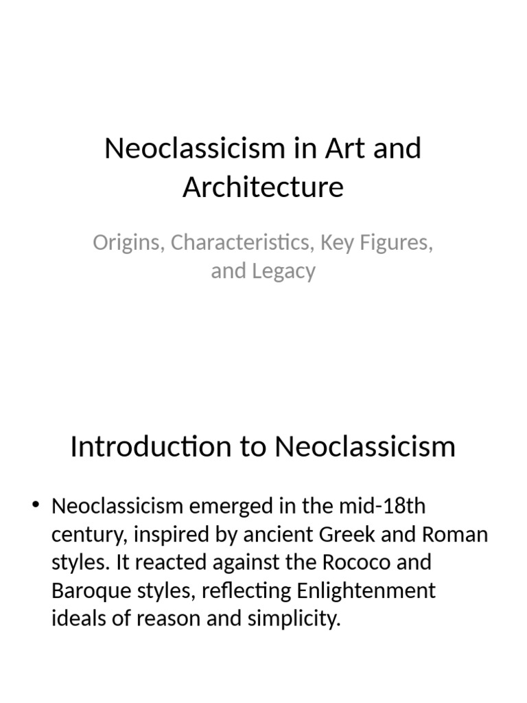 Neoclassicism Presentation | PDF