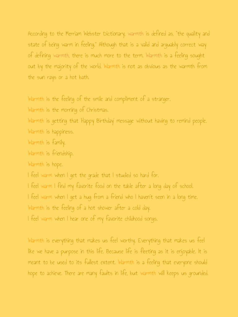 Warmth | PDF
