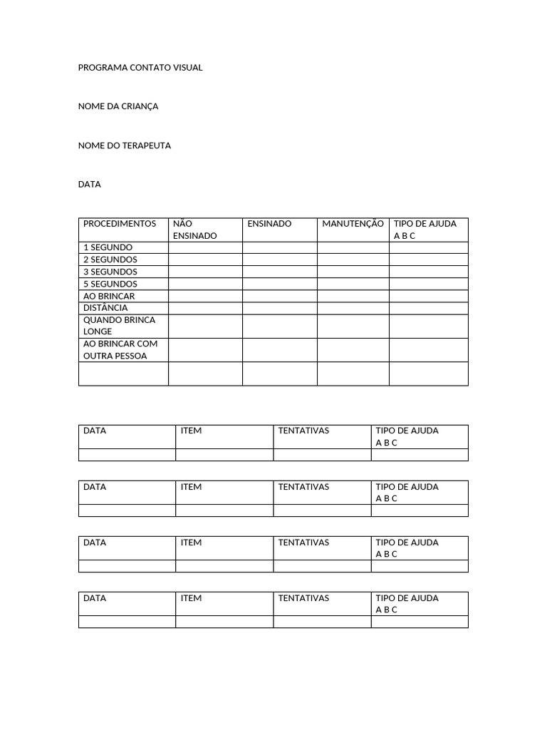 Programa Contato Visual | PDF