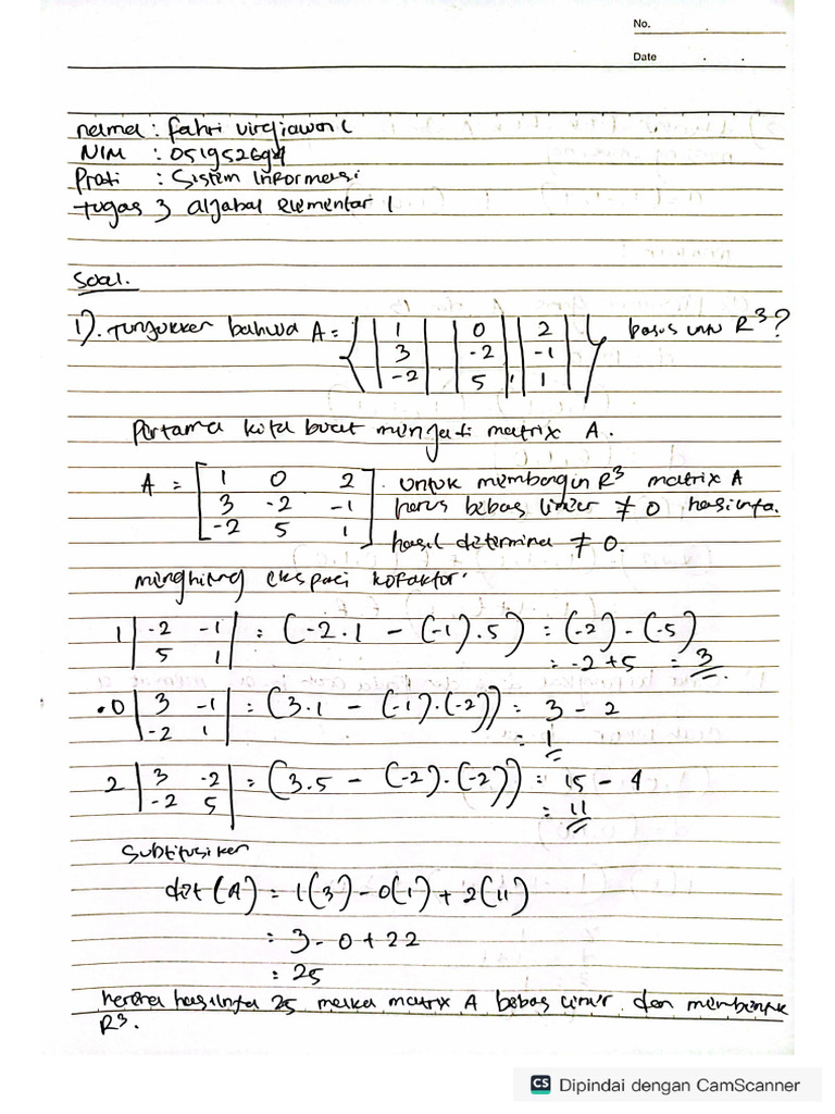 Tugas 3 Aljabar Elementar 1 Fahri VL | PDF